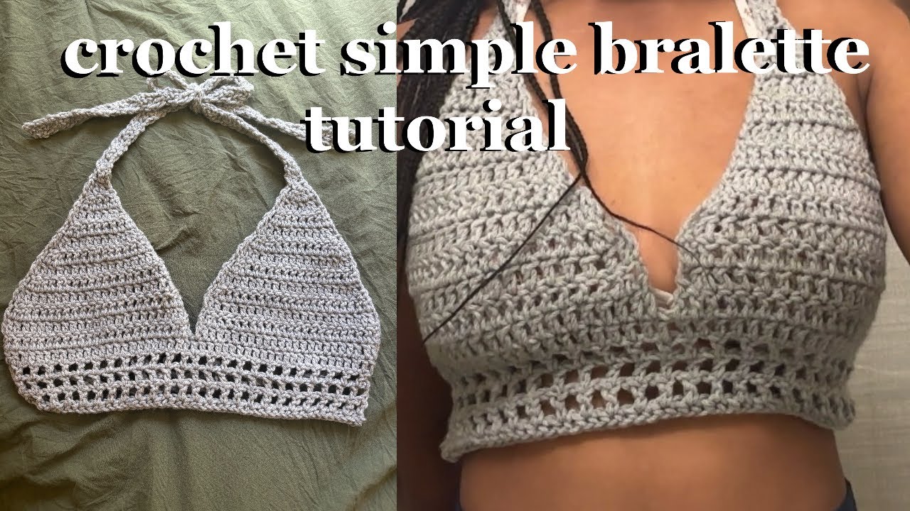 halter bralette crochet tutorial (beginner friendly) - YouTube