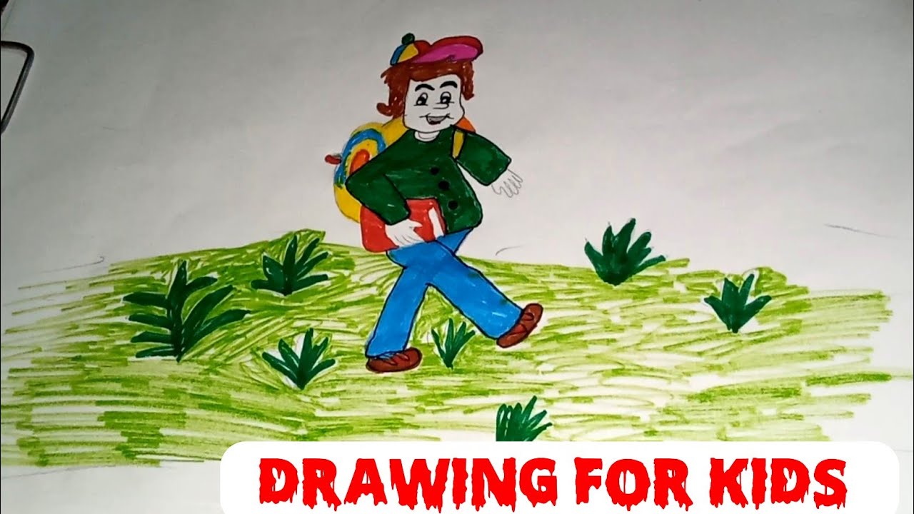 How to draw a Kid Drawing | Kid Drawing Drawing - Draw for Kids # ...