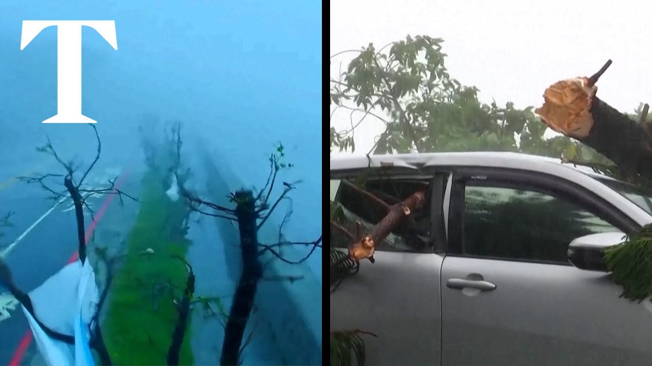 Thousands evacuated and cars damaged as Typhoon Haikui hits Taiwan ...