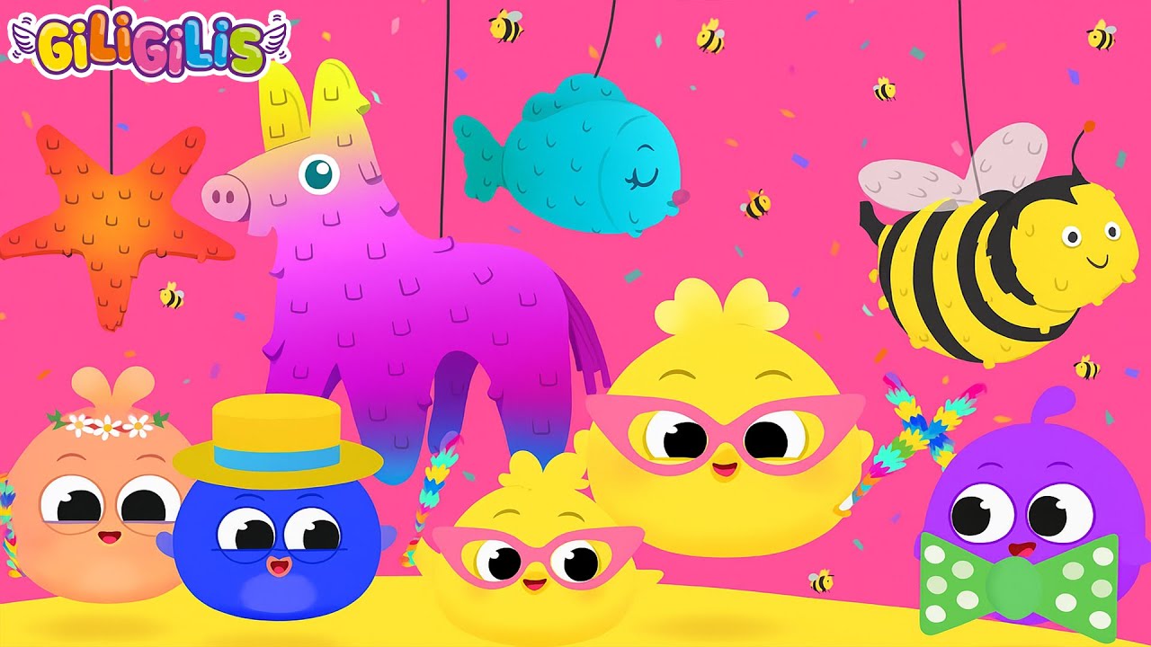 🎊 Pinata Party & Learning Fun! 🎉 ABCs, Numbers, Colors & More for Kids ...