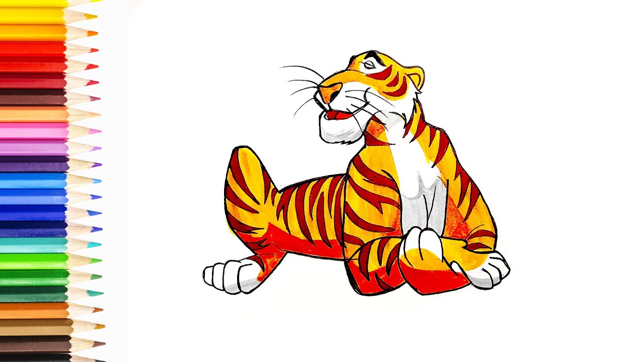 How to draw sher Khan - simple drawing practice for kids and beginners ...