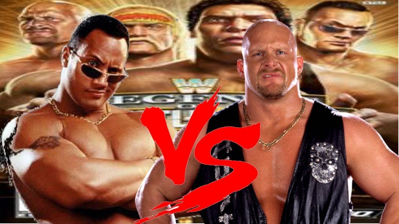 WWE Legends Of Wrestlemania The Rock vs Stone Cold Steve Austin - YouTube