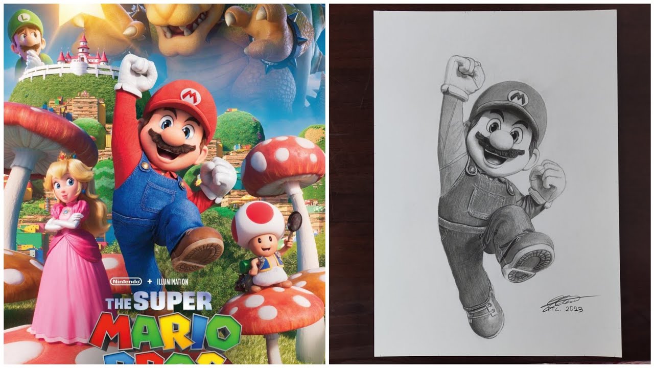 Drawing Mario - The Super Mario Bros. Movie | Art ETC. - YouTube