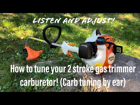 Gas trimmer carburetor (carb) tuning... what to listen for and how to adjust