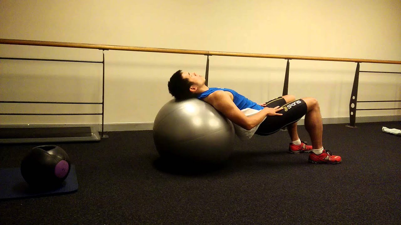 Core exercises: Swiss ball bridging - YouTube