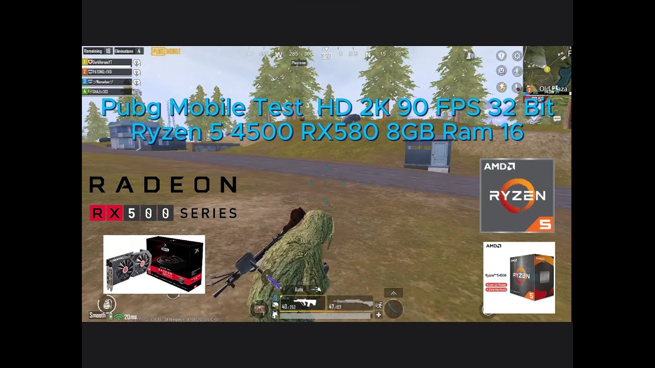Pubg Mobile Test HD 2K 90 FPS 32 Bit Ryzen 5 4500 RX580 8GB Ram 16 ...