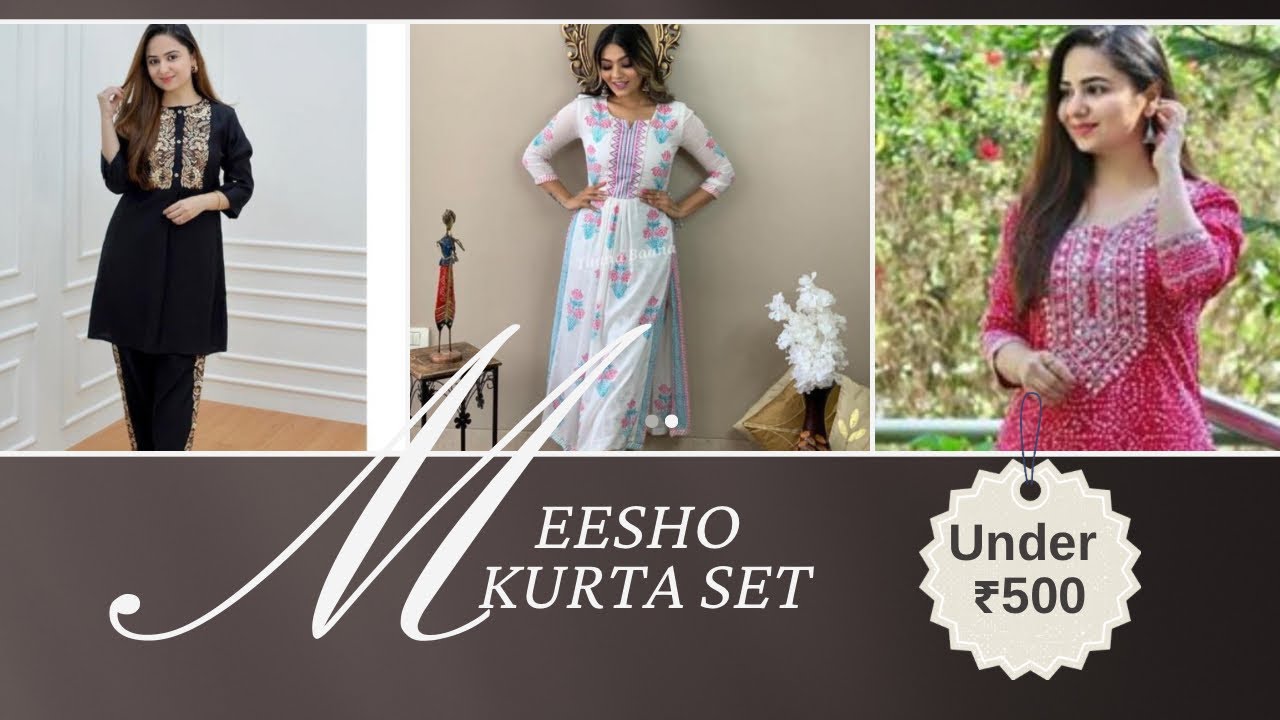 Meesho try on haul of famous kurta set under ₹500| #trendingkurti # ...
