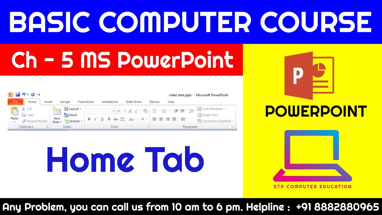Ms Powerpoint Chapter - 5 Home Tab - YouTube
