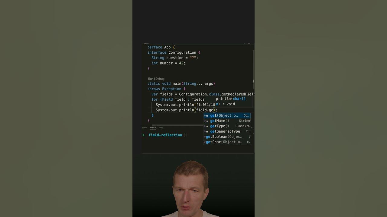 Accessing Fields of an Interface via Reflection #java #shorts #coding #airhacks - YouTube