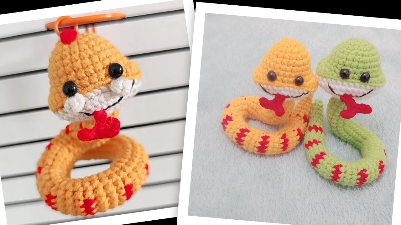 Hướng dẫn móc con rắn bằng len _ how to crochet snake _ かぎ針編みのヘビ- 뱀을 ...