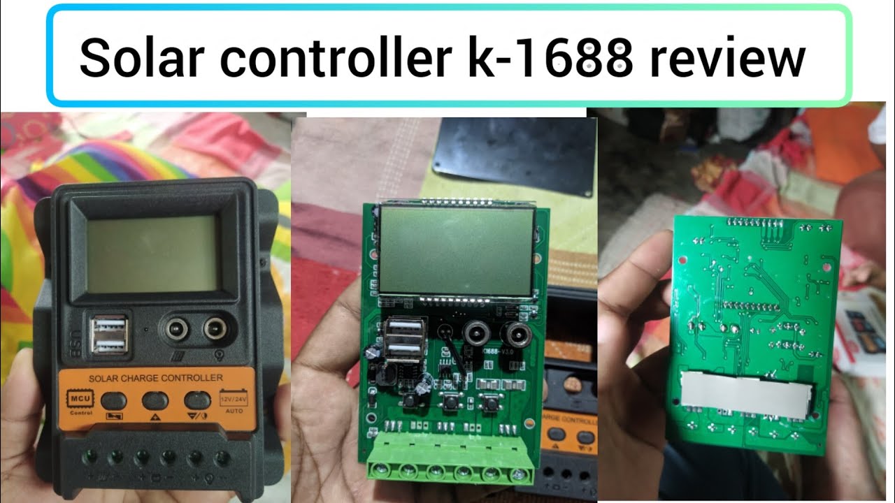 China Digital Solar controller model k-1688 in side review - YouTube
