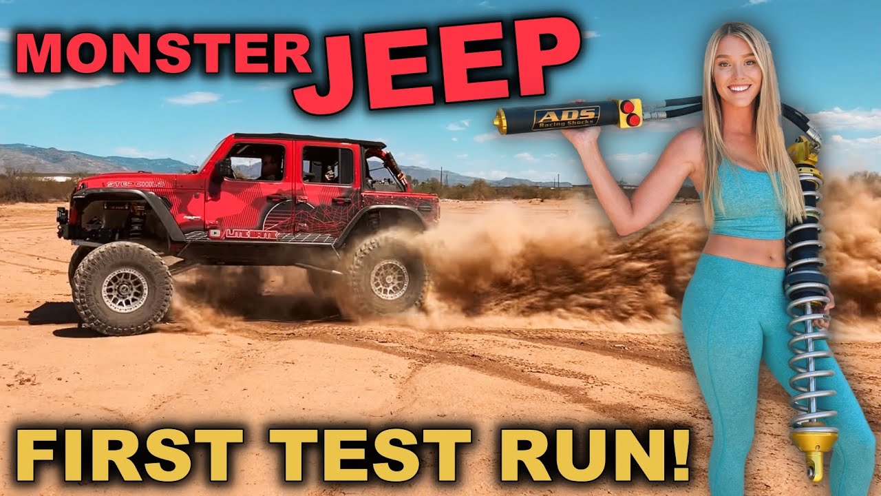 MONSTER JEEP - First Test Run & JUMP! - YouTube