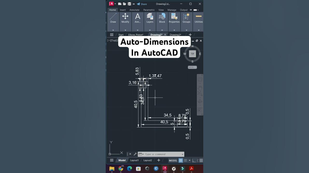 Automatic Dimension in AutoCAD, Autolisp command #shorts #viral #new - YouTube