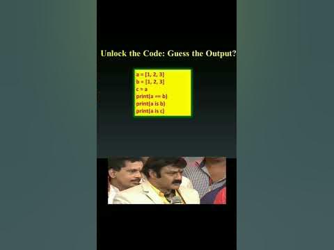 Unlock the code : Guess the Output. @DrSridevi #python #Coding - YouTube