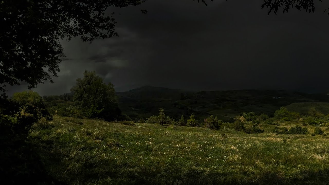 Scary Thunderstorm Approaches you while Hiking | Hiding under Trees ...