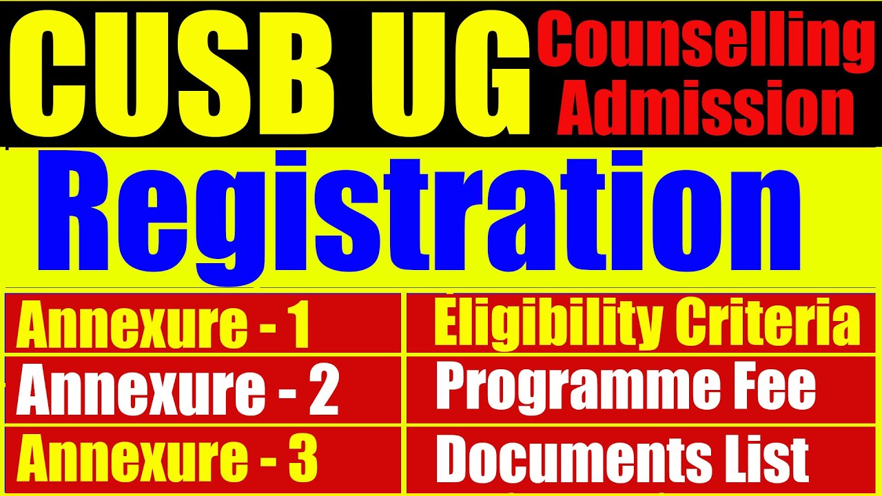 CUSB UG Counselling & Admission | Eligibility Criteria | Programme Fee ...