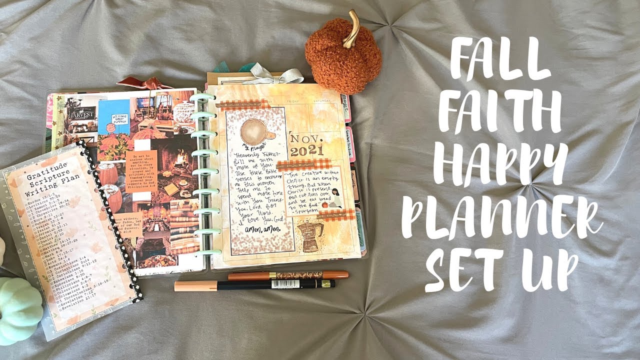 Fall Faith Happy Planner Set Up | Gratitude Scripture Writing Plan ...