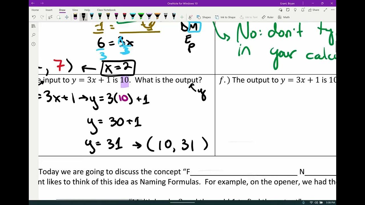 Lesson 3 2 Function Notation Youtube