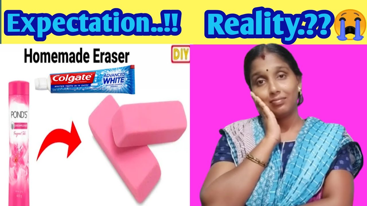 Testing out homemade Eraser going what??😭😭//Colgate paste eraser going ...