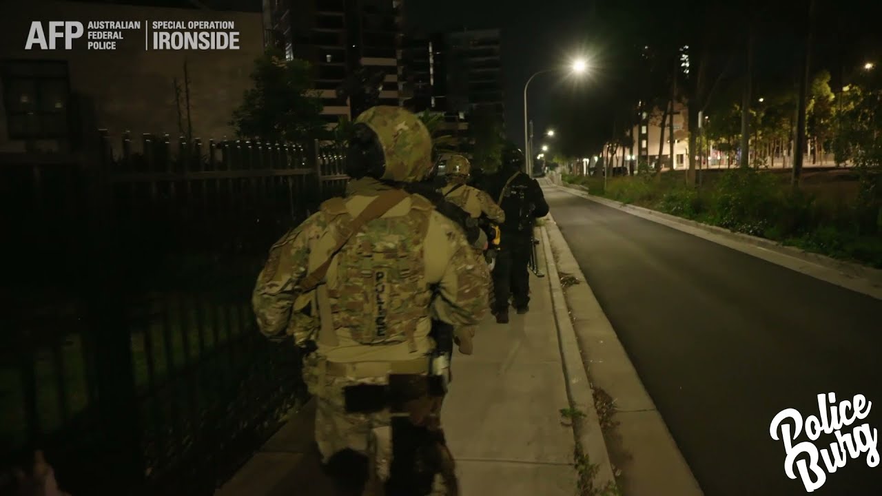 Australian Federal Police Tactical Response Team (TRT) Conducting Raids ...