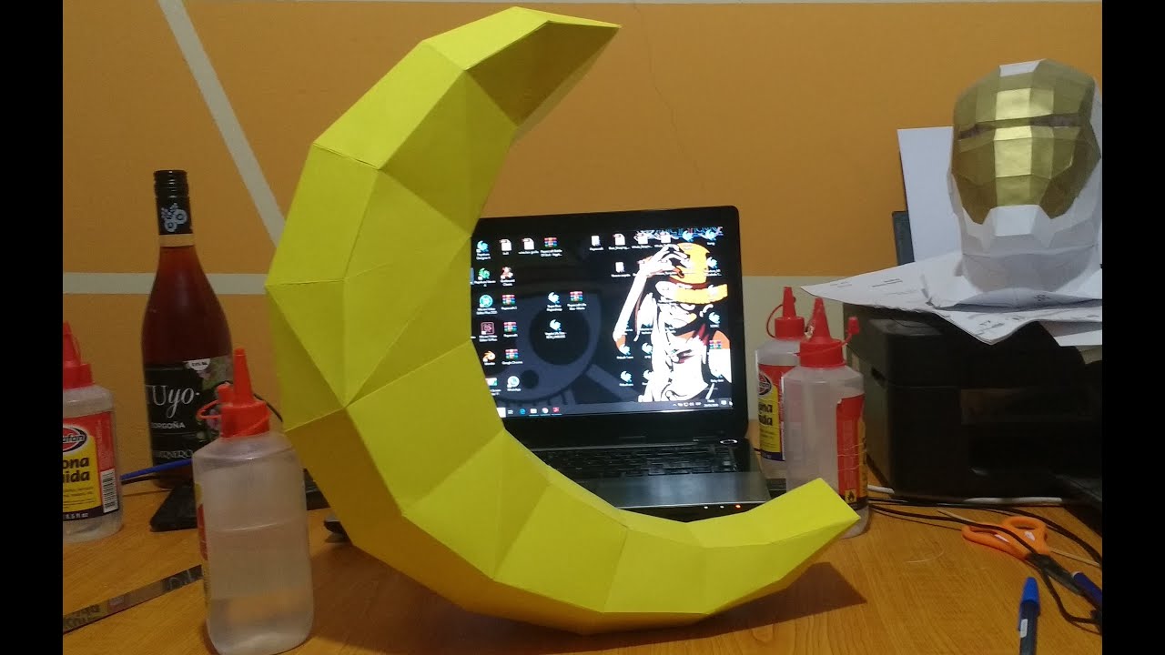 Luna (Moon Size) Papercraft hecho de papel cartulina - YouTube