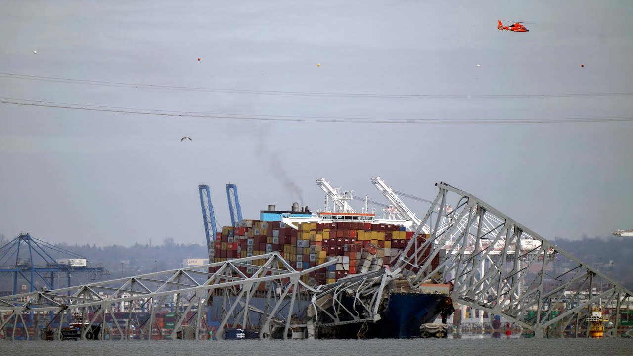 LIVE: View of Collapsed Baltimore Bridge After Ship Collision (March 27 ...