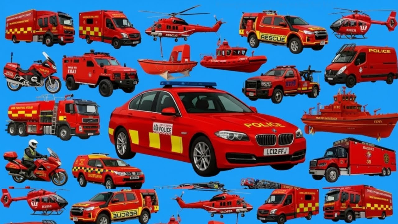 Learn emergency vehicles name for kids with fun examples! Police car ...