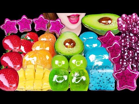 ASMR RAINBOW CANDIED FRUIT TANGHULU 무지개 탕후루 레인보우 탕후루 먹방 EATING SOUNDS MUKBANG