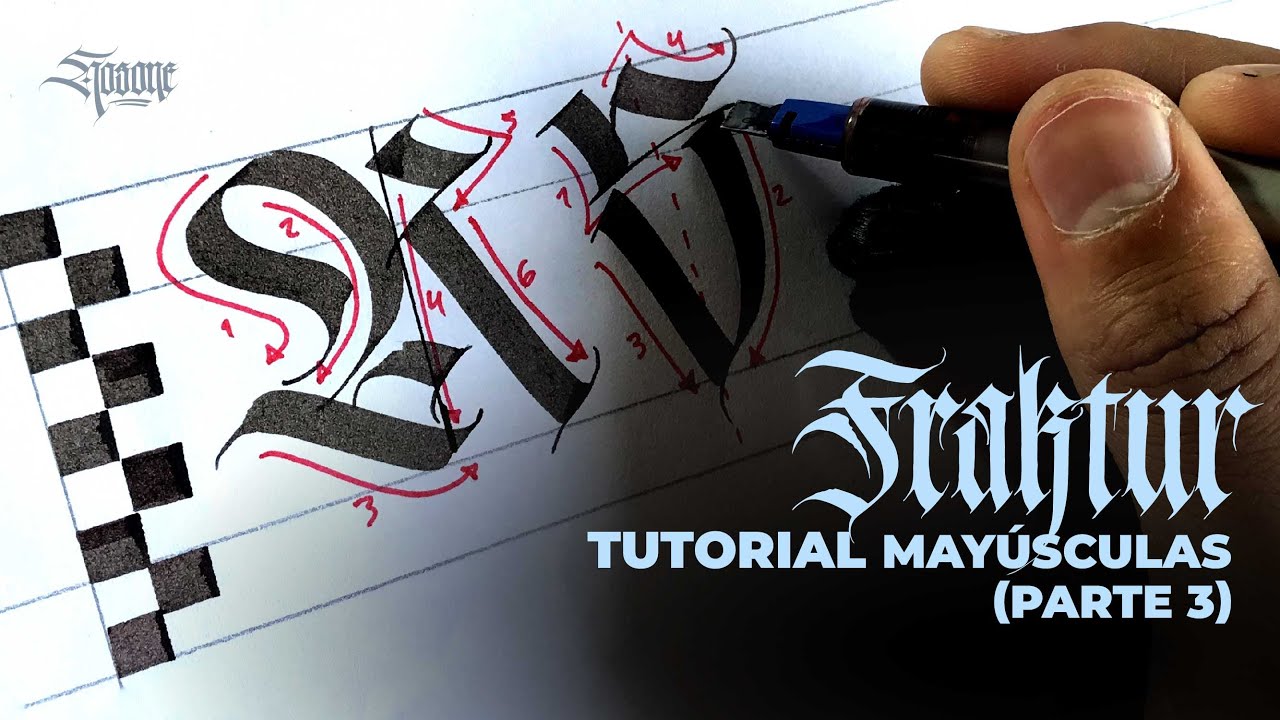 Tutorial de caligrafía gótica Fraktur Mayúsculas (A-Z)🖋 | Parte 3 - YouTube