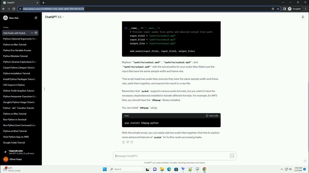 how to add audio in python - YouTube