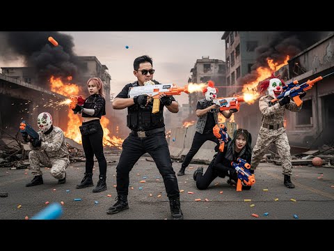 LTT Nerf Mod : SWAT TEAM Mission to Stop Crimson Mask Syndicate Nerf Guns Crime