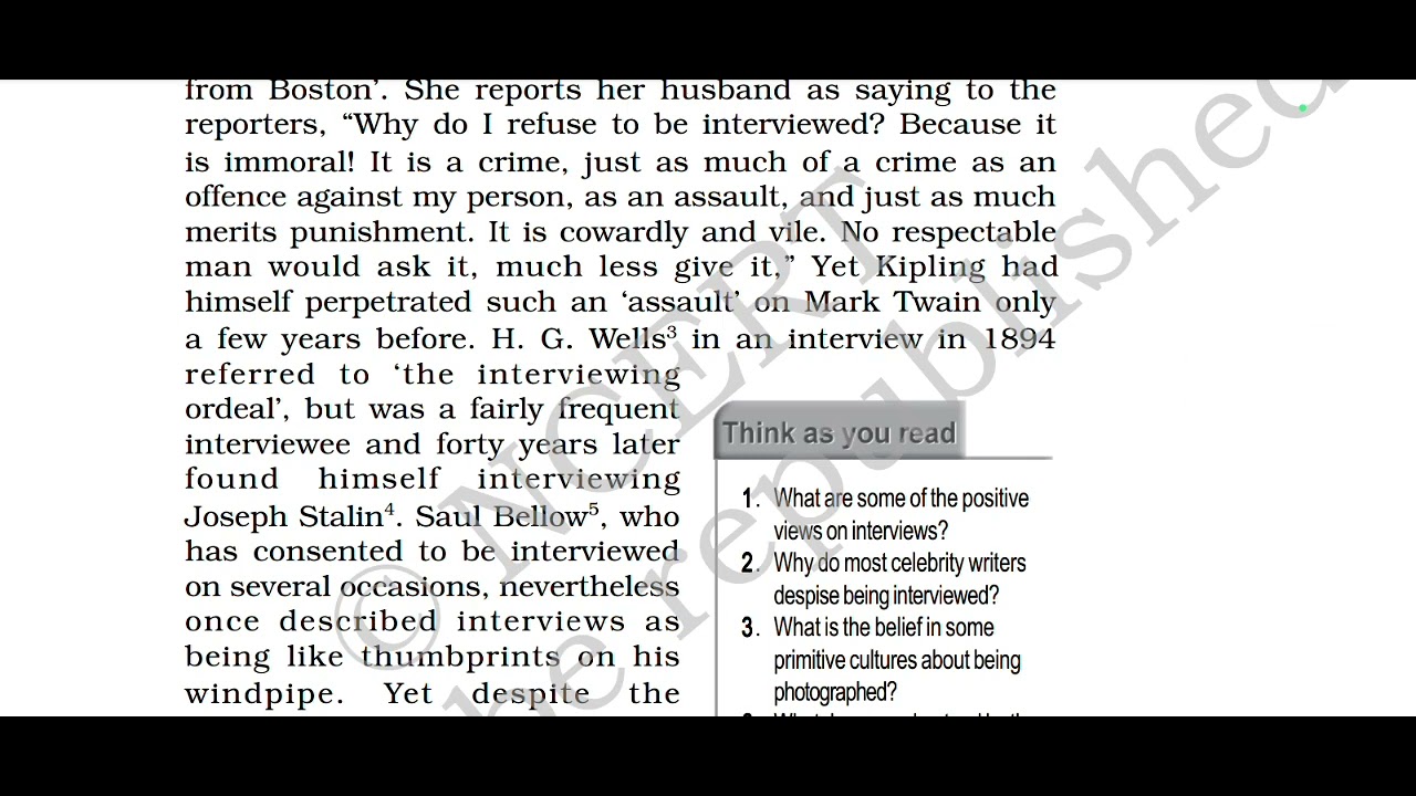 The interview/ Class 12/ CBSE NCERT board - YouTube