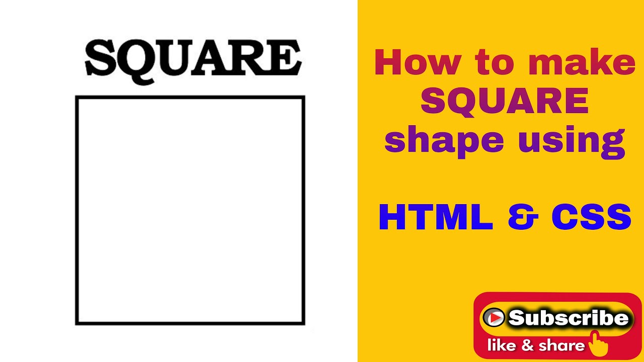 How to make Square shape using HTML and CSS | | Web development - YouTube