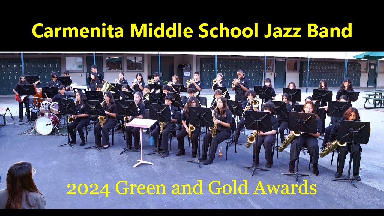 2024 Carmenita Middle School Jazz Band at Green and Gold Awards - YouTube