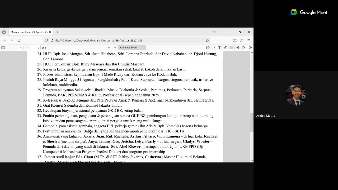 Menara Doa 29 Agustus 2025 - YouTube