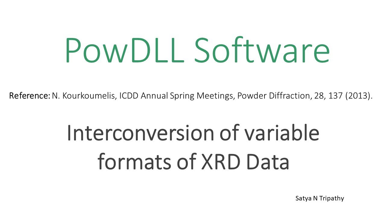 PoWDLL: A Software to Convert XRD Data Files - YouTube