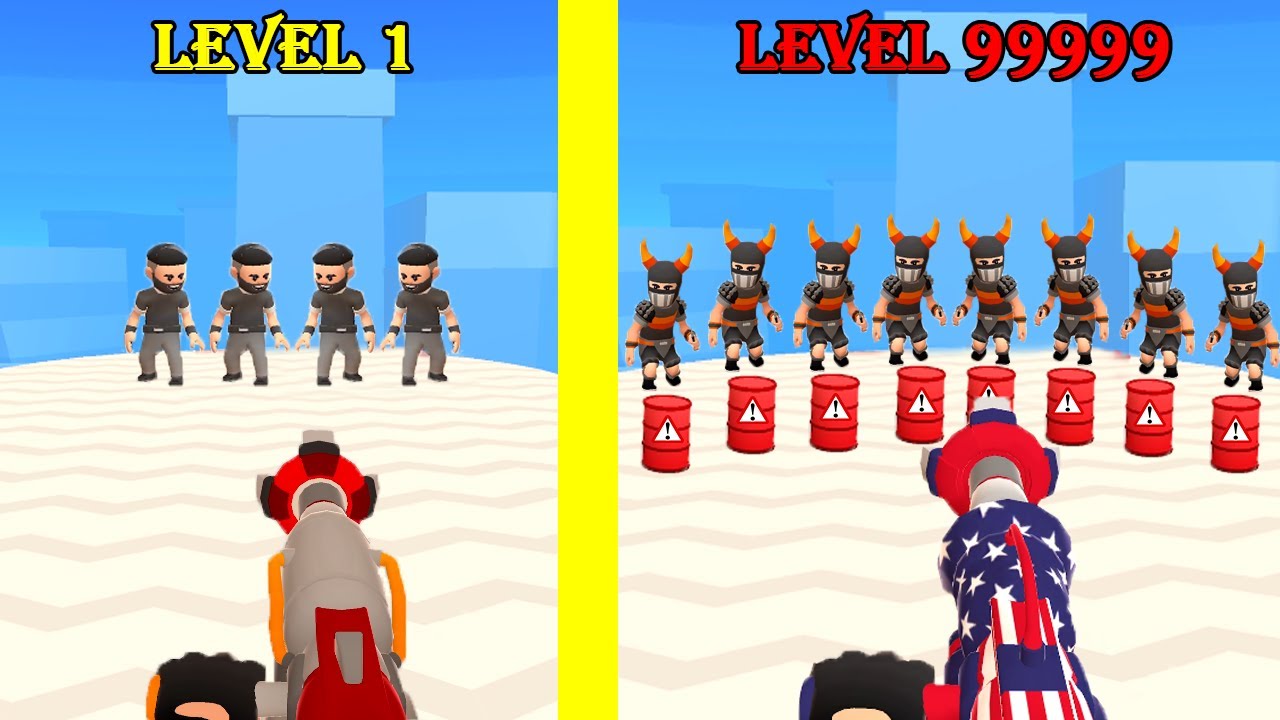 Level 1 VS Level 99999 - Booster Gun ! - YouTube