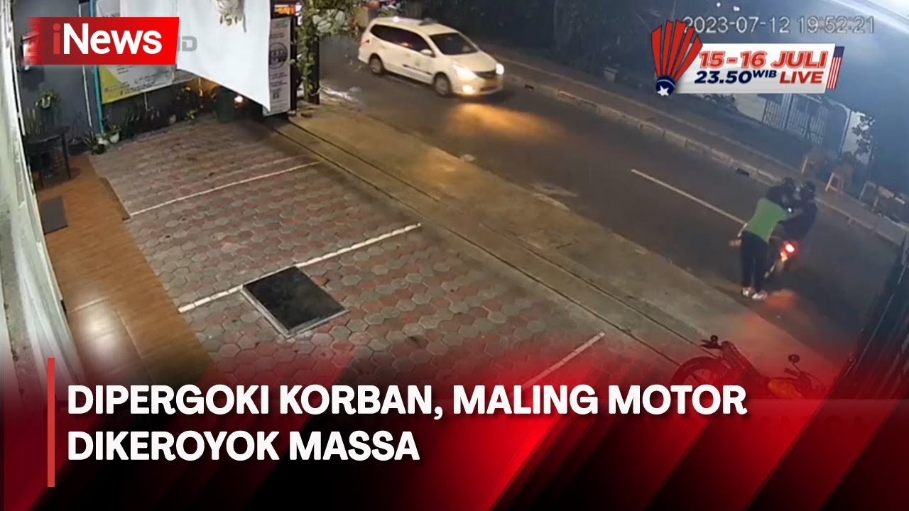 Dipergoki Korban, Maling Motor Dikeroyok Massa - YouTube