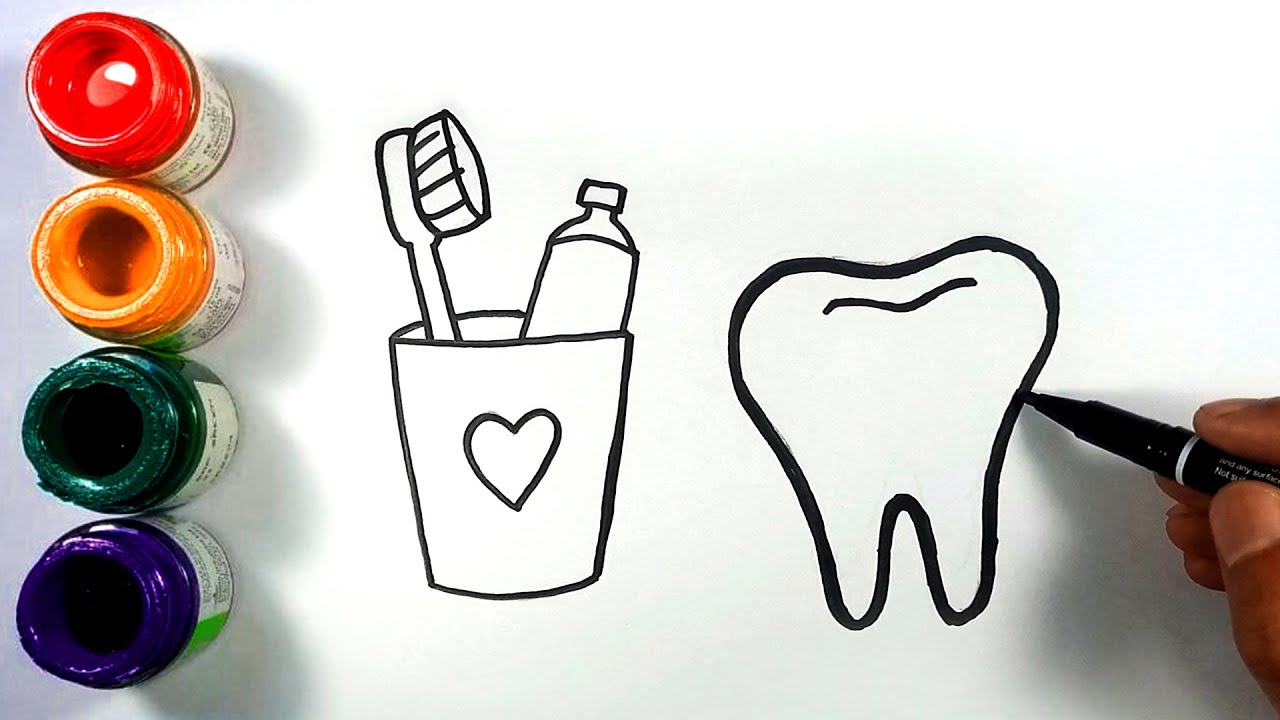 Dental Health Tooth Picture Drawing, Painting, and Coloring for Kids ...