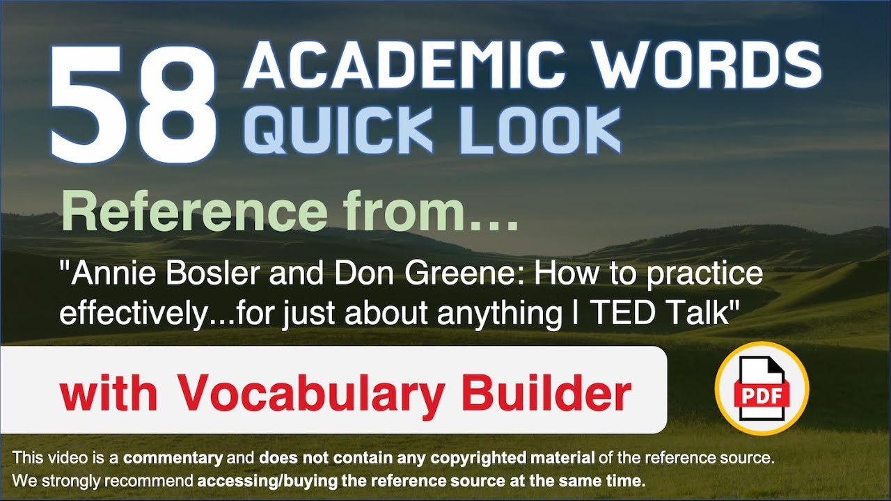 58 Academic Words Quick Look Ref from "How to practice effectively ...