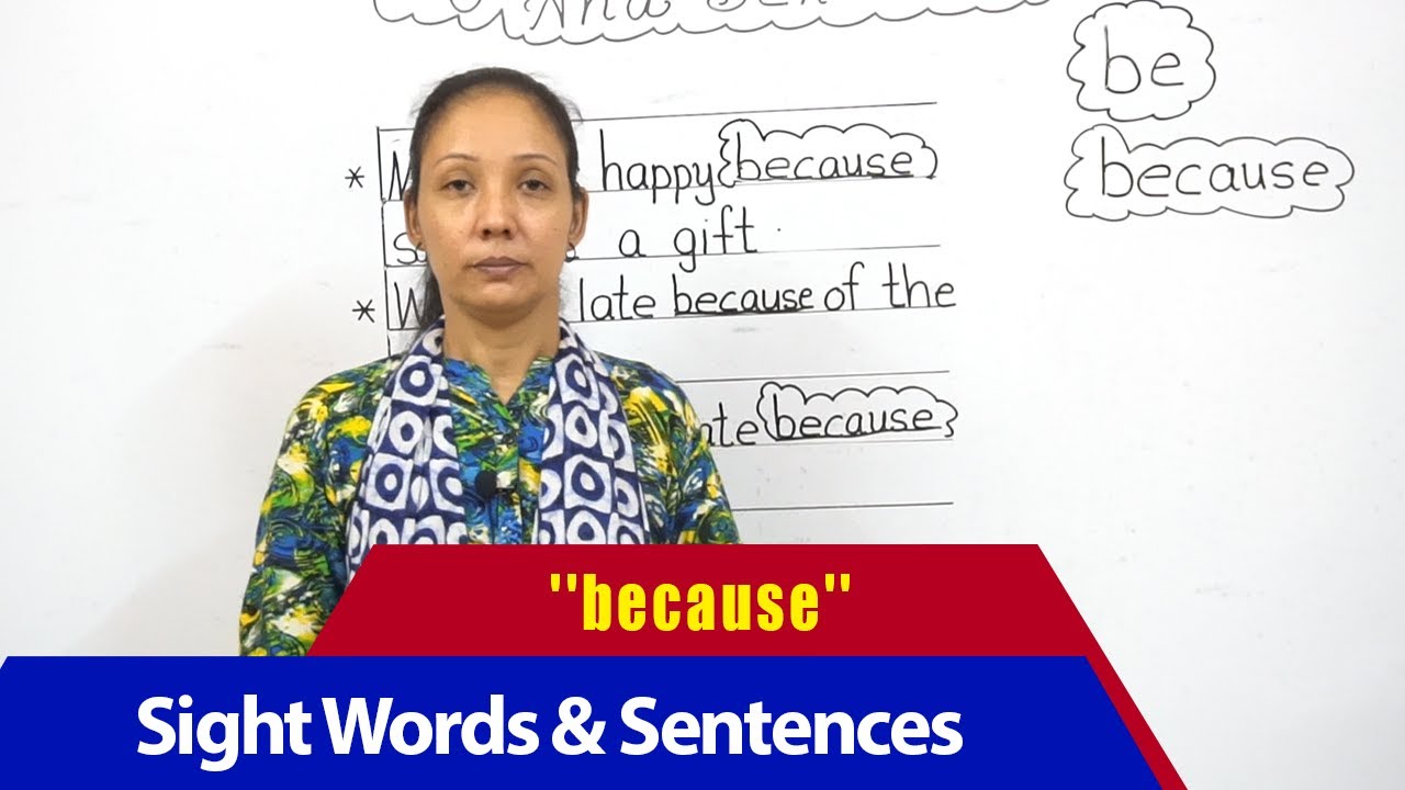 Sight Words & Sentences - ''because'' - Part - 15 | How to teach sight ...