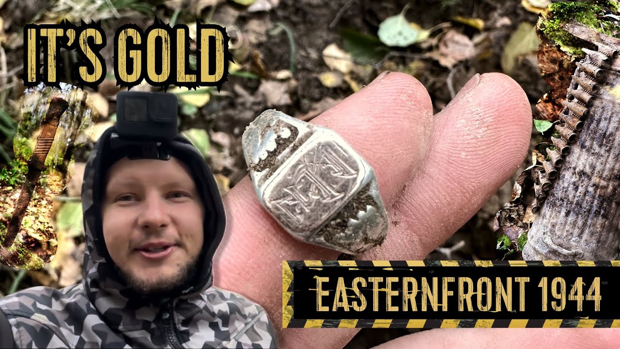 WE FOUND GOLD RING. WORLD WAR 2 SOLDIER RING. WW2 METAL DETECTING.1944 ...