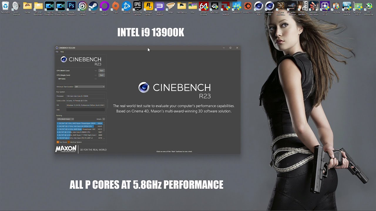 Intel i9 13900K All E Cores OFF CineBench R23 Benchmark | RTX 4090 ...