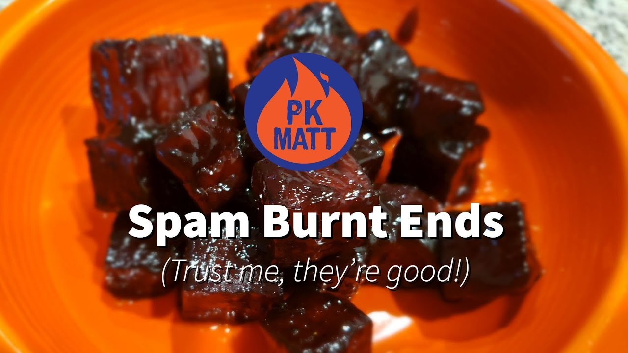 Spam "Burnt Ends" On the PK Grill Classic - YouTube