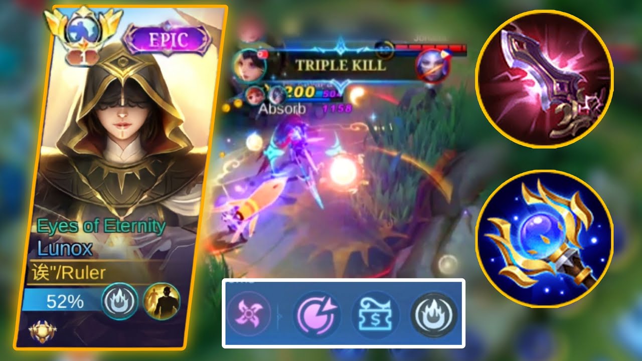 LUNOX NEW BEST BUILD & EMBLEM THIS NEW UPDATE! AUTO BURST THE ENEMIES ...