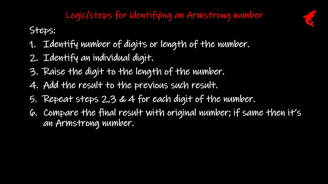 Armstrong Number Checking Program - How To Build Program Logic? - YouTube