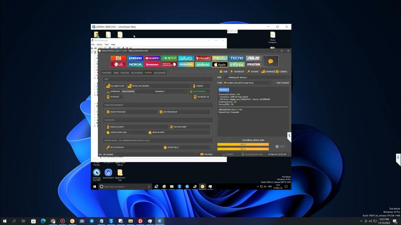 UNLOCK TOOL NEW UPDATE , Fix PWNDFU Stuck, Install Driver Apple Mobile Device Success UnlockTool ...