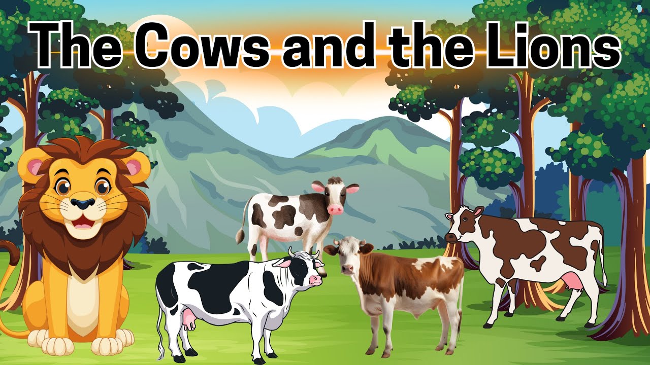 The Cows and the Lions | English Short Moral Story for Kids | Unity is ...