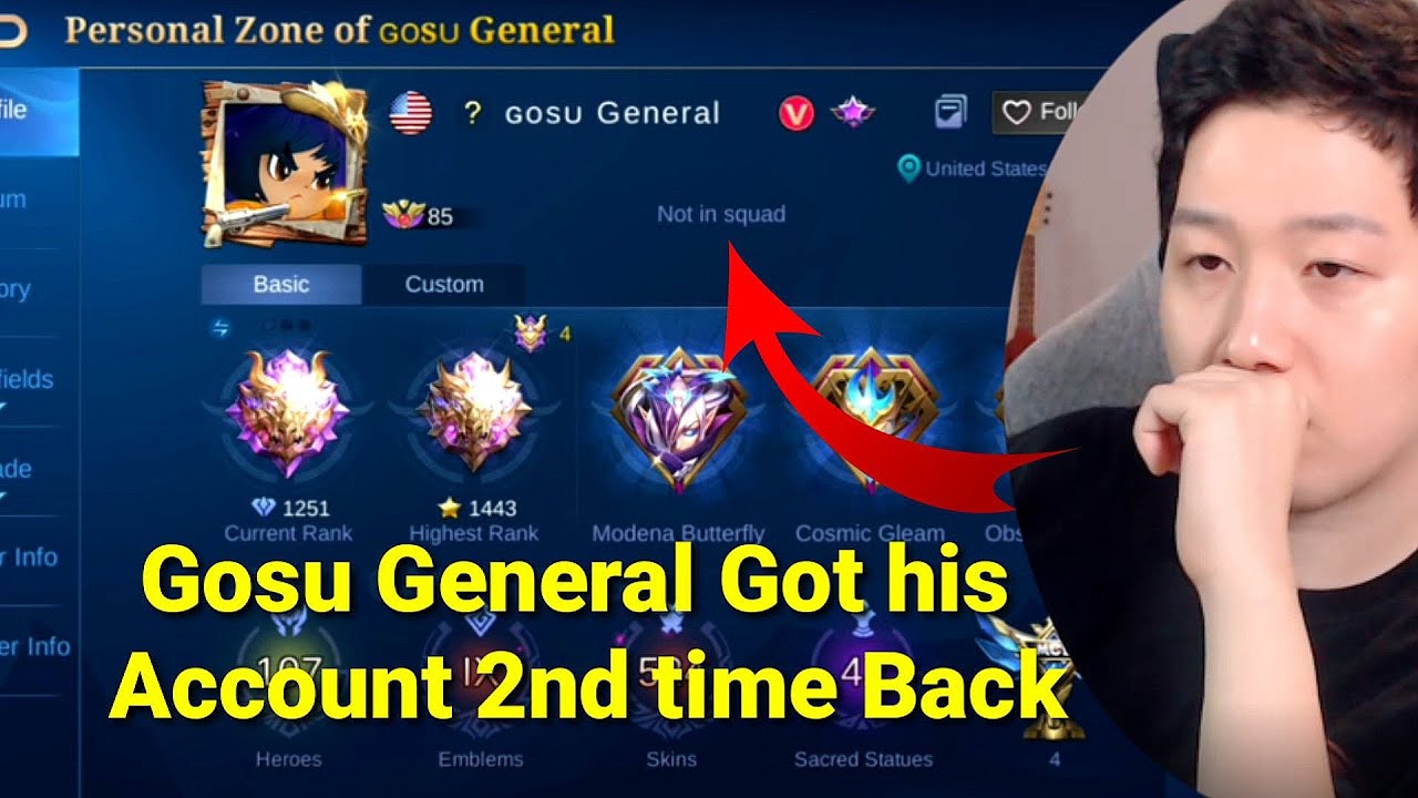 100% real Gosu General Got His account 2nd Time Back Finally | Mobile ...