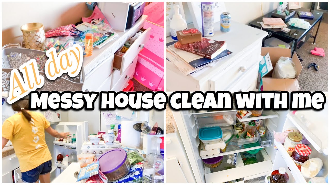 ALL DAY MESSY HOUSE CLEAN WITH ME | ULTIMATE CLEANING MOTIVATION ...